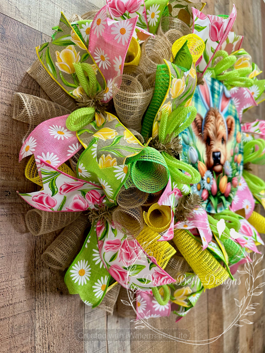 Highland Cow Easter Bunny – Dottie Beth Designs