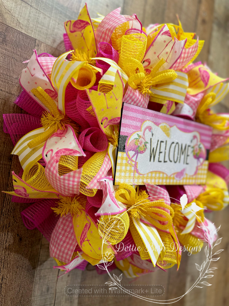 Welcome - Flamingo – Dottie Beth Designs